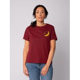 wat? Apparel T-Shirt Moon & Stars in Weinrot | Gr.: 36