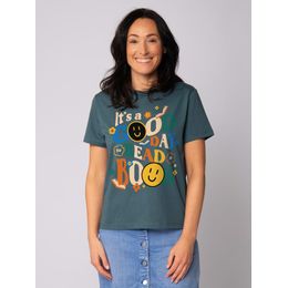 wat? Apparel T-Shirt Good day to read a book in Petrol | Gr.: 36
