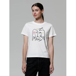 wat? Apparel T-Shirt Peace Love in Off White | Gr.: 34