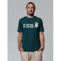 wat? Apparel T-Shirt Oh captain my captain in Dunkelgr&uuml;n | Gr.: 48