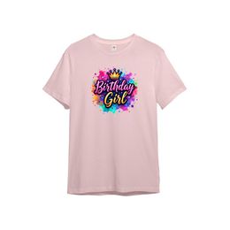 PAULGOS Kinder T-Shirt, Birthday Girl in Rosa | Gr.: 152