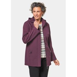GOLDNER Wasserabweisende Softshelljacke mit Kapuze in aubergine | Gr.: 40