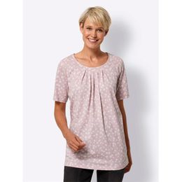 Sieh an! Longshirt in ros&eacute;-wei&szlig;-bedruckt | Gr.: 44
