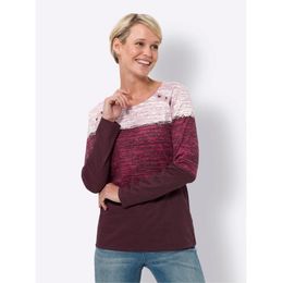 Sieh an! Rundhals-Shirt in orchidee-burgund-bedruckt | Gr.: 44
