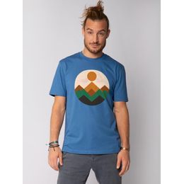 wat? Apparel T-Shirt Geometric Landscape 2 in Bright Blue | Gr.: 46