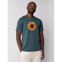 wat? Apparel T-Shirt Sonnenblume in Petrol | Gr.: 48