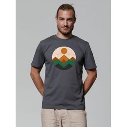 wat? Apparel T-Shirt Geometric Landscape 2 in Grau | Gr.: 48