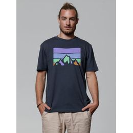 wat? Apparel T-Shirt Retro Landscape in India Ink Grey | Gr.: 50