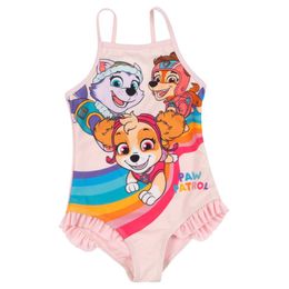 PAW PATROL Badeanzug mit R&uuml;schen Schwimmanzug Einteiler in rosa | Gr.: 98/104