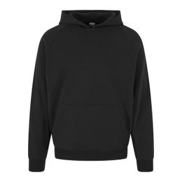 Kapuzenpullover Urban Classics "Urban Classics Herren Cosy Raglan Hoody", Herren, Gr. L, schwarz, 95% Baumwolle, 5% Elasthan, unifarben, normal, ohne Ausschnitt, Pullover Kapuzenpullover