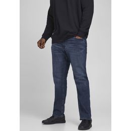 Jack & Jones PlusSize Slim-fit-Jeans "GLENN ORIGINAL", Herren, Gr. 46, L&auml;nge 32, blau (denim, blau), Denim/Jeans, Obermaterial: 70% Baumwolle, 28% Polyester, 2% Elasthan, JACK & JONES PLUSSIZE, Abriebeffekte, unifarben, schmal kn&ouml;chellang, Jeans Slim-fit-Jeans, Bis Weite 48