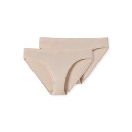 Taillenslip Schiesser "Modal Essentials", Damen, Gr. 40, beige (410, sand), Single Jersey, Obermaterial: 80% Modal, 10% Elasthan, 10% Polyester, k&ouml;rpernah, Unterhosen Taillenslip, mit Glanzgarn-Details