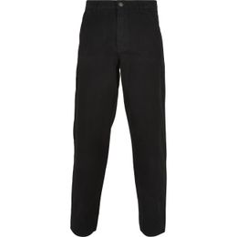 Stoffhose Urban Classics "Urban Classics Herren Canvas Pants", Herren, Gr. 38, Normalgr&ouml;&szlig;en, schwarz, 100% Baumwolle, unifarben, relaxed fit, Hosen Stoffhose