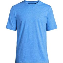 LANDS' END Super-T Kurzarm-Shirt, Classic Fit, Herren,  Blau, Baumwolle, by Lands' End