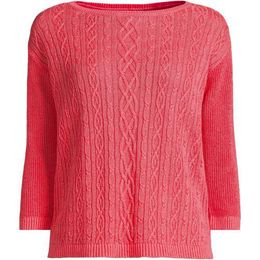 LANDS' END Pullover aus Leinenmix mit 3/4-&Auml;rmeln, Damen,  Pink, by Lands' End