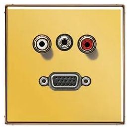 Jung Mutimedia-Einsatz Cinch Audio / Miniklinke 3,5 mm / VGA (Gold)