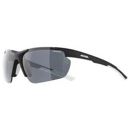 Alpina Defey HR Fahrradbrille - black white matt - mirror black