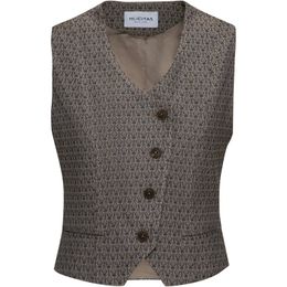 FELICITAS Jacquard-Weste Wanessa Taupe/Blau (Gr&ouml;&szlig;e: 34)