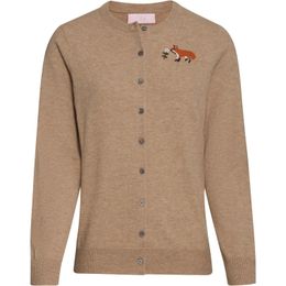 Brigitte von Sch&ouml;nfels Brigitte von Sch&ouml;nfels Cardigan mit Fuchsmotiv Beige (Gr&ouml;&szlig;e: 34)