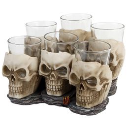 Nemesis Now Six Shooter Skulls Schnapsglas-Set altwei&szlig; U1646E5