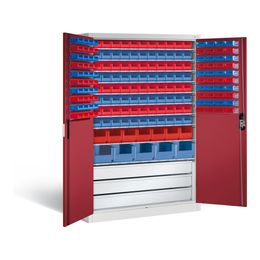 C+P Magazinschrank Acurado, H1950xB1200xT500mm, Front Rubinrot, Korpus Lichtgrau (8931-501) ; C + P M&ouml;belsysteme (8931-501|S10065)