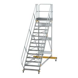 MUNK Aluminium-Plattformtreppe fahrbar 45&deg; 15 Stufen (600815)