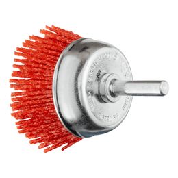 Pferd TOOLS Topfb&uuml;rste ungezopft TBU &Oslash;50mm Schaft-&Oslash; 6 mm RED-Filament-&Oslash; 1,27 Korn 80 Bohrmaschinen (1) (43740165)