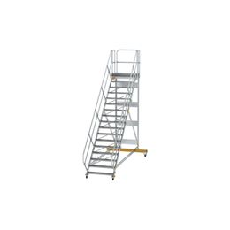 MUNK Aluminium-Plattformtreppe fahrbar 45&deg; 17 Stufen (600817)
