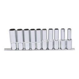 KS Tools 1/2" CHROMEplus 12kant-Stecknuss-Satz, lang, 10-teilig, 10-19mm (918.0660)