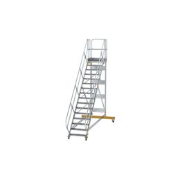 MUNK Aluminium-Plattformtreppe fahrbar 45&deg; 16 Stufen (600796)