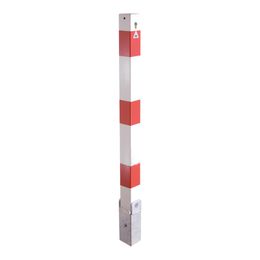 Schake 470UZKH Absperrpfosten umlegbar Hebe Kipp Mechanik + Profilzylinder zum Einbetonieren 70 x 70 mm + Bodenh&uuml;lse, 470UZKH)