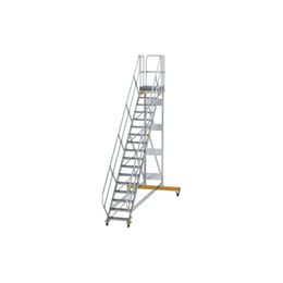 MUNK Aluminium-Plattformtreppe fahrbar 45&deg; 17 Stufen (600777)