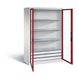 C+P Werkzeugschrank Acurado, H1950xB1200xT600mm, Front Rubinrot, Korpus Lichtgrau (8932-553) ; C + P M&ouml;belsysteme (8932-553|S10048)