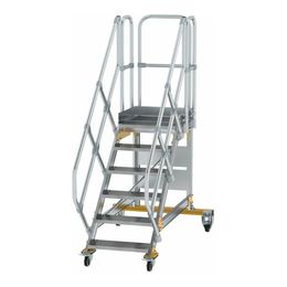 MUNK Aluminium-Plattformtreppe fahrbar 45&deg; 6 Stufen (600766)