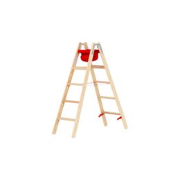 Hymer Holz-Stufenstehleiter, beidseitig begehbar, 2x5 Stufen (7149910)
