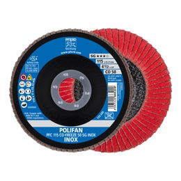 Pferd TOOLS POLIFAN F&auml;cherscheibe PFC 115x22,23 mm konisch CO-FREEZE 50 SG INOX Edelstahl (67711550)