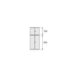 Bito Fl&uuml;gelt&uuml;ren B 1300 mm x H 3000 mm, lichtgrau (29959)