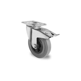 CASCOO Lenkrolle mit Totalfeststeller &oslash; 100 mm Serie P4R2 Rollenlager (TBP25W0100P4R2R0N)