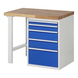 Rau Werkbank Modell 7511 mit 5 Schubladen BxTxH 1000x900x840mm (03-7511A1-109B4S.11)