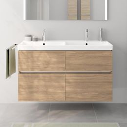 evineo ineo5 evo Unterschrank B: 118 cm, 4 Ausz&uuml;gen, mit Griffmulde, f&uuml;r Villeroy & Boch Avento Doppelwaschtisch,, BE0726OA,