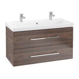 Villeroy & Boch Villeroy & Boch Avento Schrank mit Doppelwaschtisch, 2 Ausz&uuml;ge, 4156A4R1+A89200VH,