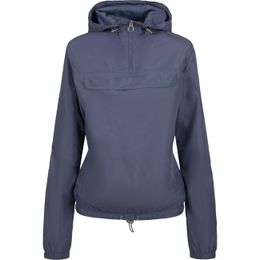 Langmantel Urban Classics "Urban Classics Damen Ladies Basic Pull Over Jacket", Damen, Gr. M, vintageblau, 100% Polyester, M&auml;ntel
