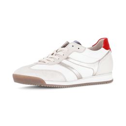Keilsneaker Gabor, Damen, Gr. 38, beige kombiniert, Nappaleder, Veloursleder, Schuhe, Freizeitschuh, Halbschuh, Schn&uuml;rer im Retro Style