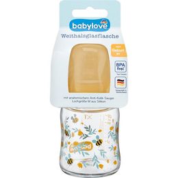 Babyflasche aus Glas Weithals 120 ml, gelb babylove