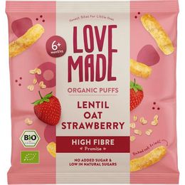 LoveMade Organics Babysnack Mais Linse, Hafer & Erdbeere ab 6 Monaten