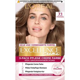 L'OR&Eacute;AL PARiS EXCELLENCE Creme Haarfarbe 7.1 Mittelaschblond