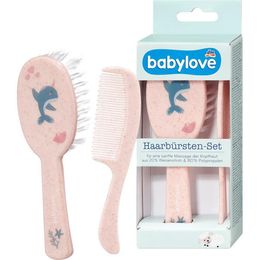 B&uuml;rstenset rosa Delfin 2tlg babylove