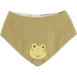 babyFEHN Halstuch zum Wenden aus Musselin mit Frosch-Motiv, gr&uuml;n fehn