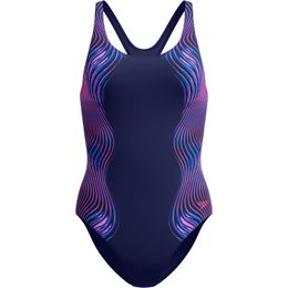 Speedo PRINT MEDALIST Badeanzug Damen - Gr&ouml;&szlig;e 38 - blau