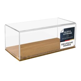 HMF 46874 Acryl Vitrine / Schaukasten mit Holzsockel f&uuml;r Modellautos, 34 x 16 x 14 cm, Transparent